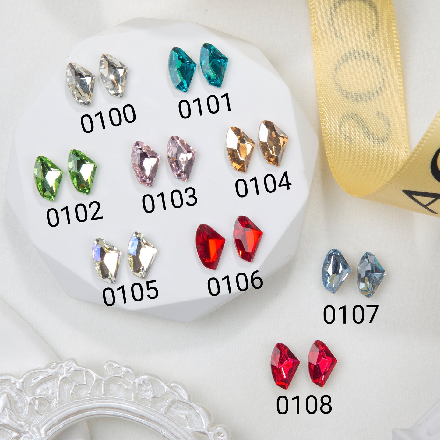 Super Shinny Different Shape Flat Base Crystals--5pcs/pack (#0001 ...